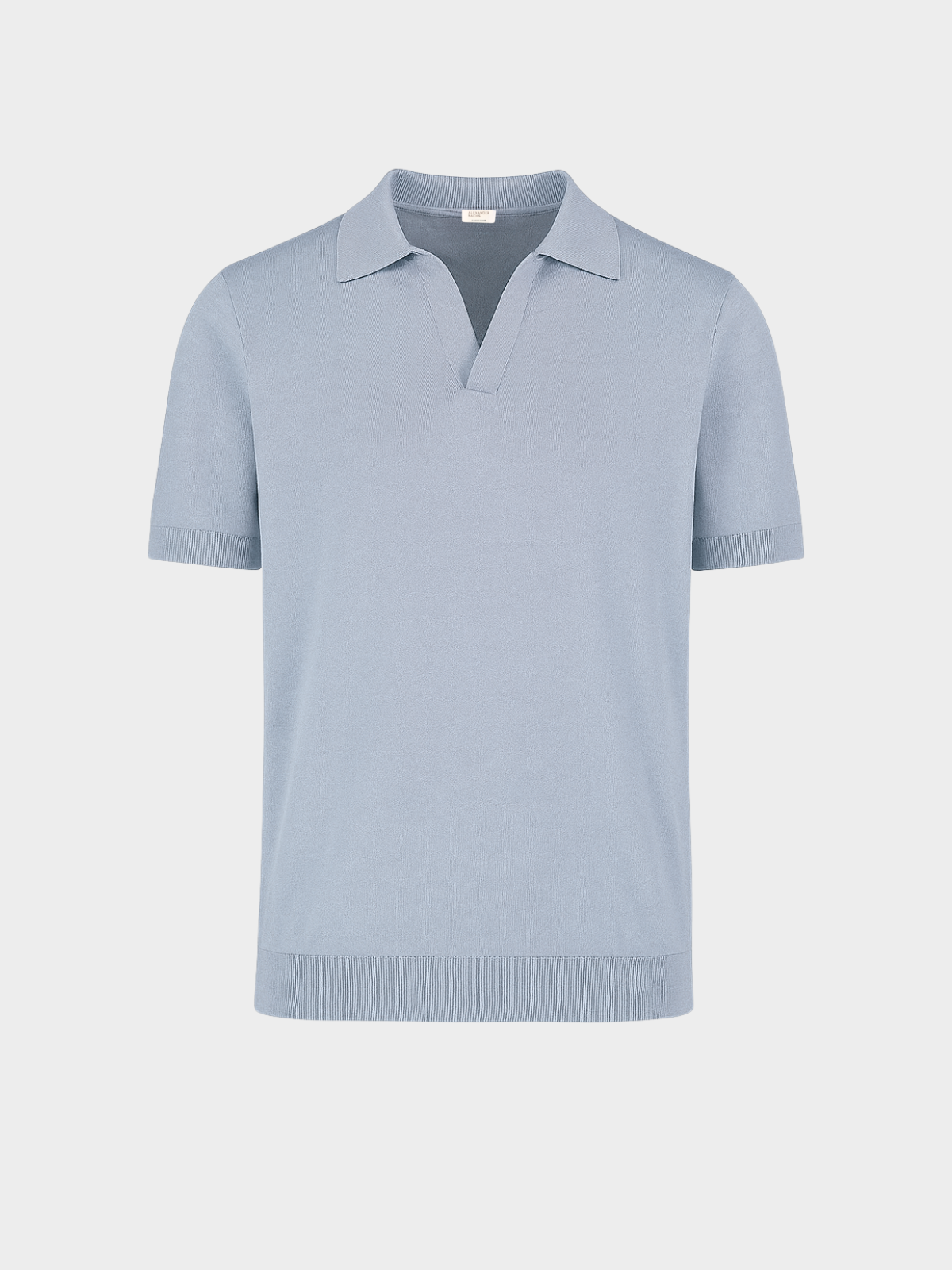 Buttonless Polo - Steel blue